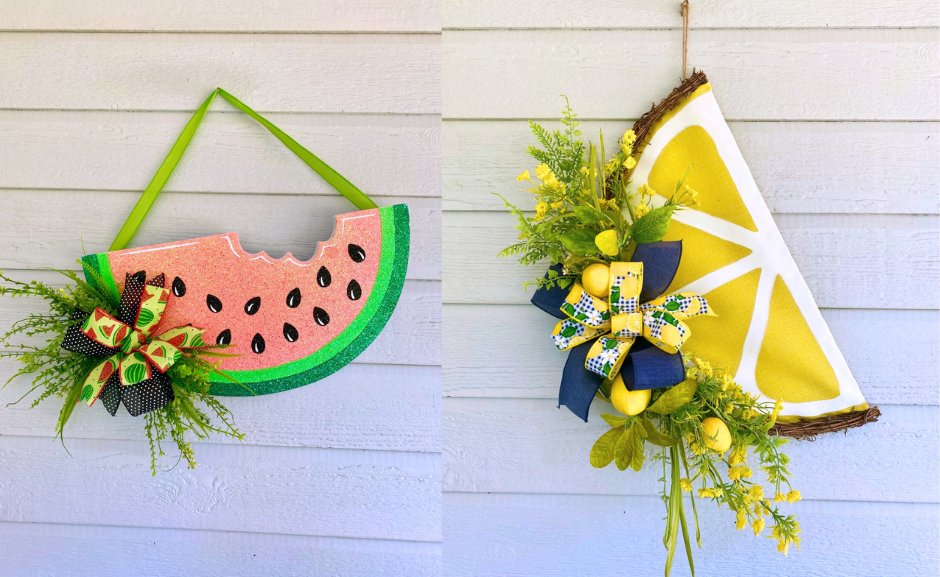 Festive Summer Decor: Lemon/Watermelon Door Hanger DIY – The Wreath Shop