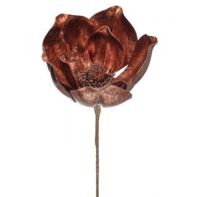 24" Copper Metallic Magnolia Stem - MTX70525 - The Wreath Shop