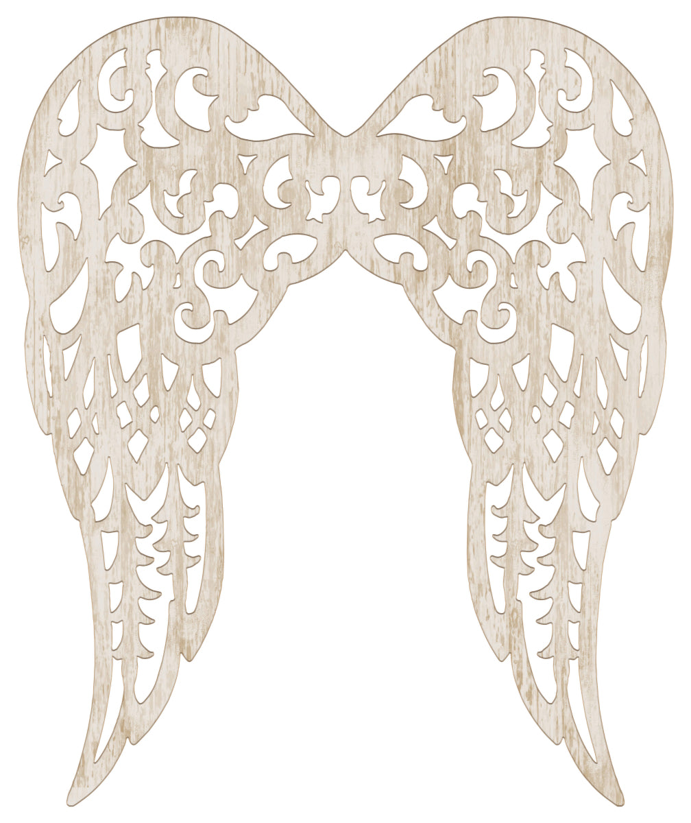 Filigree Angel Wings: 24" Antique Cream - MD153874 - The Wreath Shop
