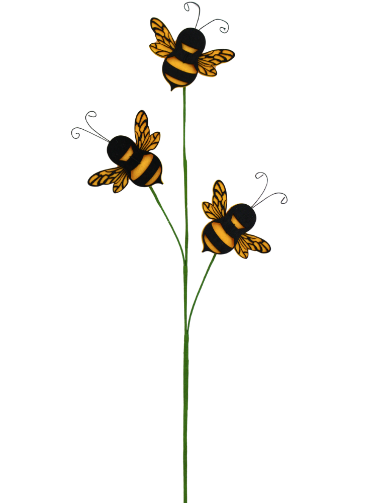 24" Felt Bumble Bee Spray - 65612-YEL - The Wreath Shop