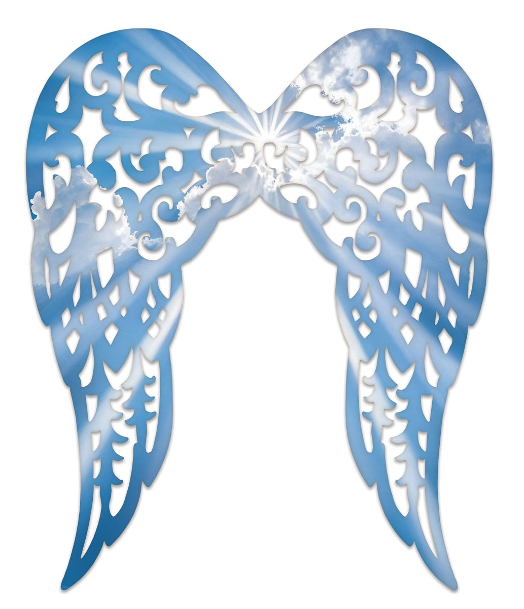 Filigree Angel Wings: 18" Sky Blue - MD1539E3 - The Wreath Shop