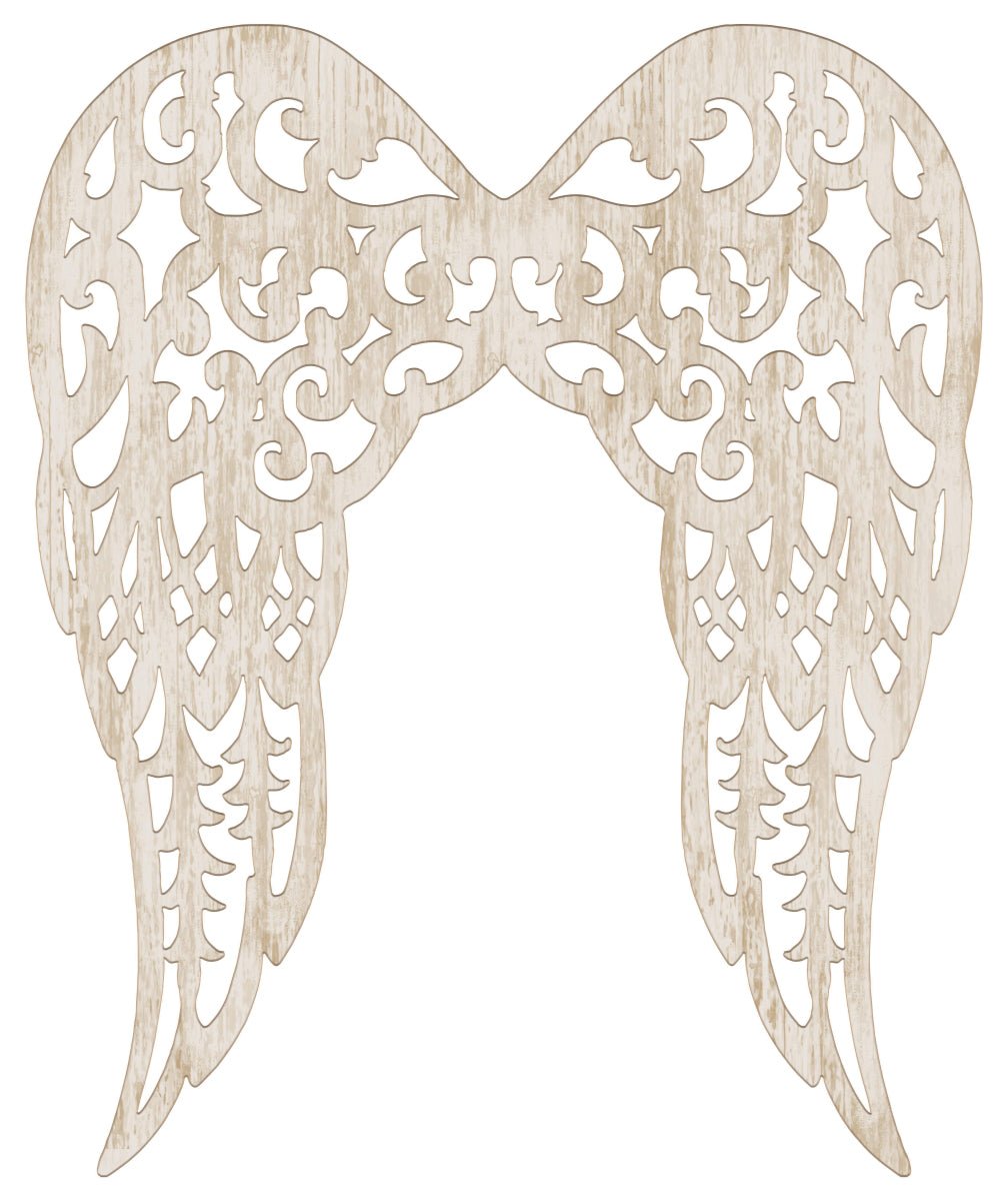 Filigree Angel Wings: 24" Antique Cream - MD153874 - The Wreath Shop