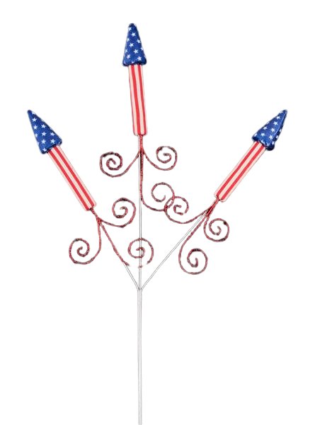 Patriotic Lit Firecracker Spray - 26" - HJ1077 - The Wreath Shop
